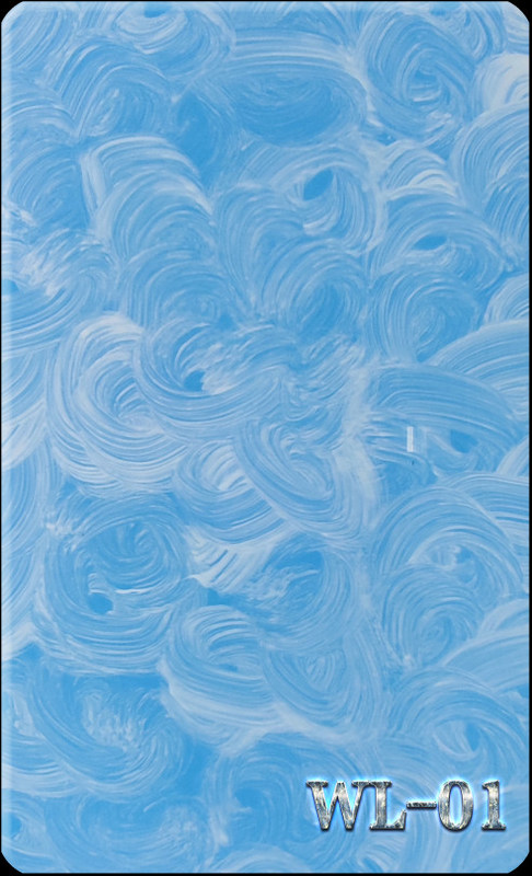 3-10mm Thick Blue Whirlpool Pattern Acrylic Sheet Home Furniture Decor