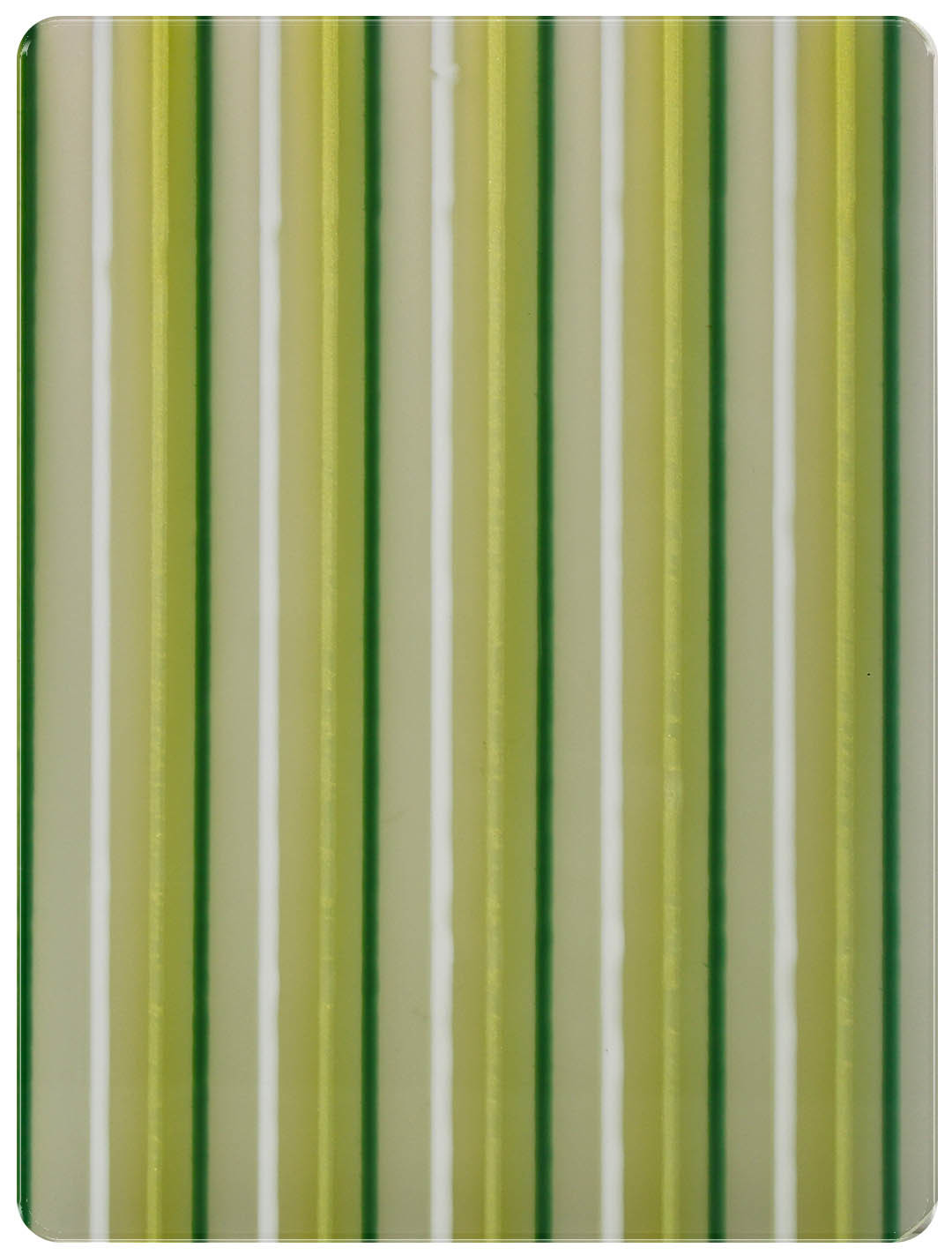 Yellow Green Striped Cast Pattern Acrylic Sheet 620 x 1040mm